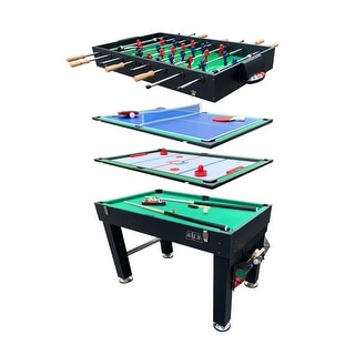 KICK Tetrad 55" 4-in-1 Multi Game Table - Combo Game Table Set-Foosball, Push Hockey, Ping Pong ...